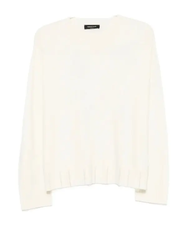 Fabiana Filippi Ribbed-trim Crew-neck Sweater - White