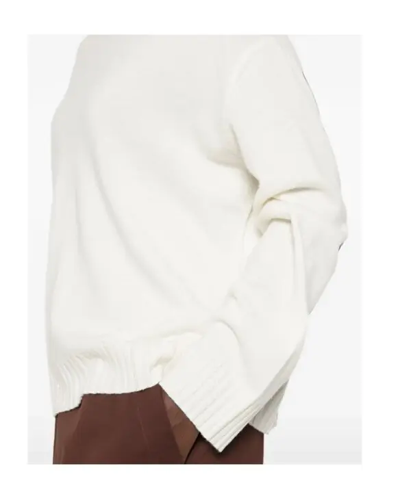 Fabiana Filippi Ribbed-trim Crew-neck Sweater - White