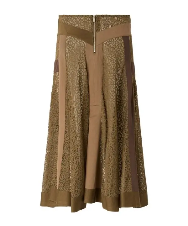 Pinko Lace-panelled Patchwork Midi Skirt