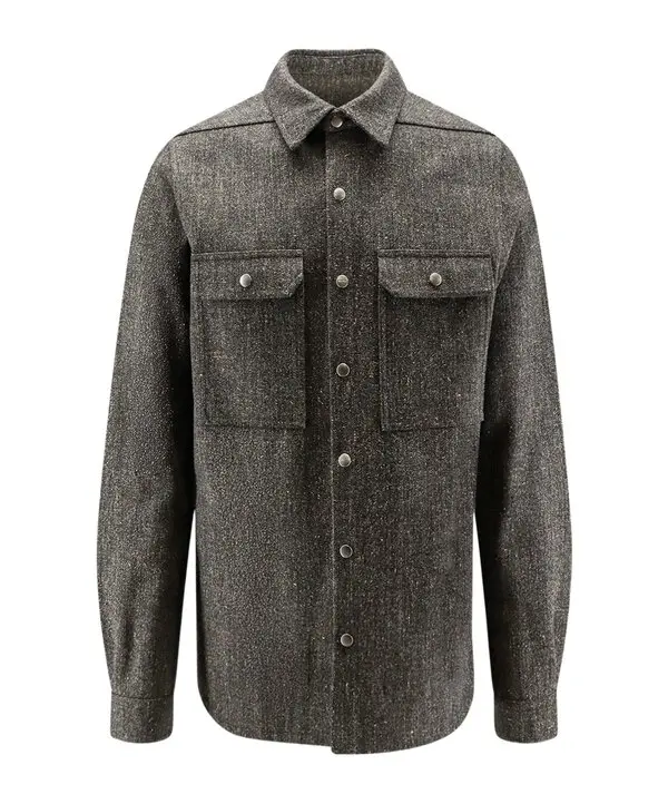 Rick Owens Collared Long-sleeved Casual Jacket