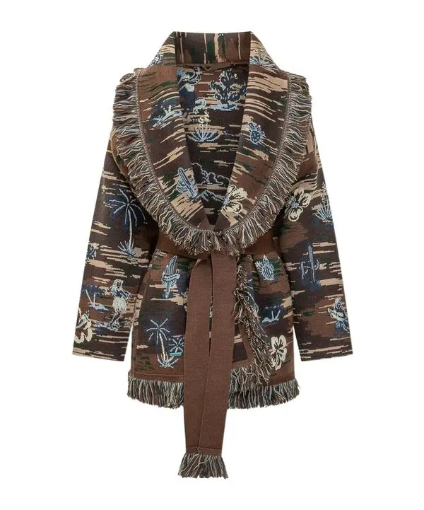 Alanui Tex-hawaii Belted Fringe Cardigan - Multicolor