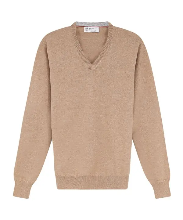 Brunello Cucinelli Long-sleeve Knit Top - Nude