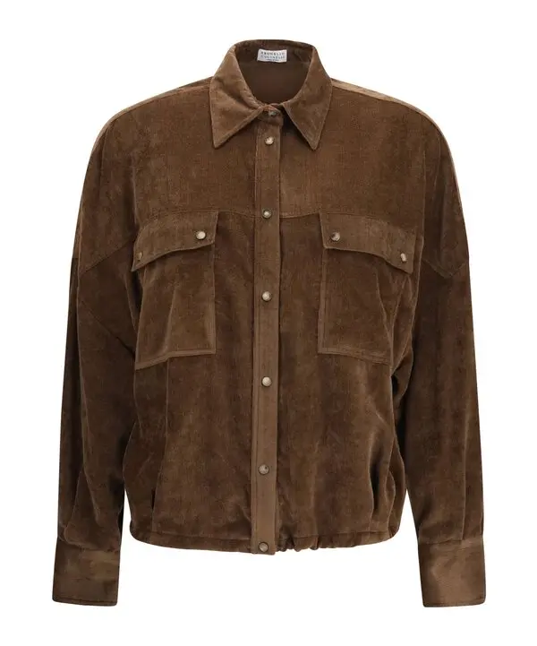 Brunello Cucinelli Long-sleeved Buttoned Shirt - Brown