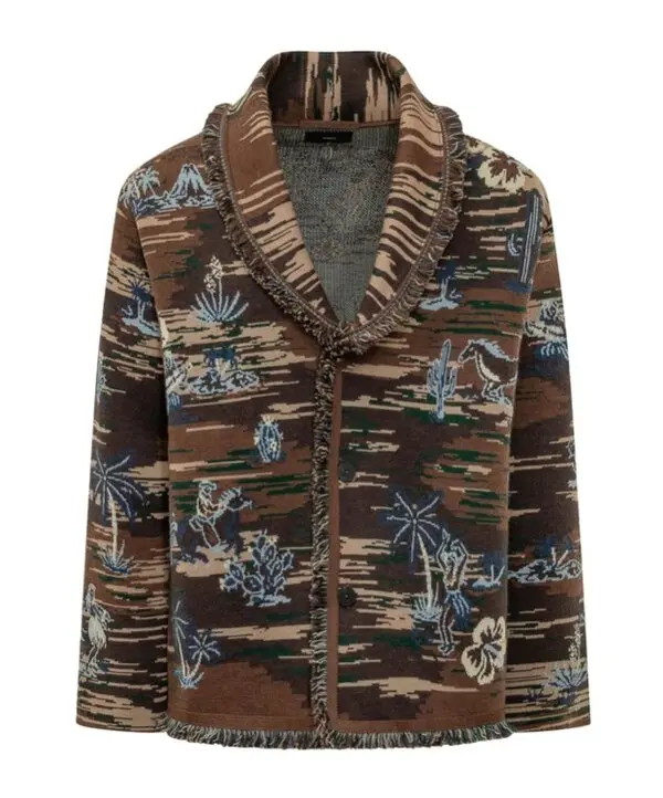 Alanui Tex-hawaii Jacquard Cardigan - Black