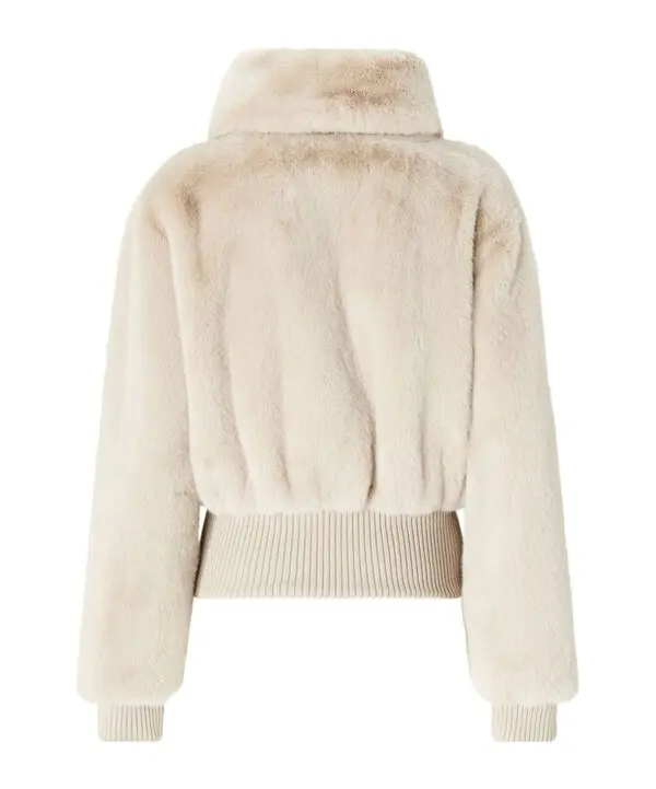 Pinko Faux-fur Ribbed-trim Jacket