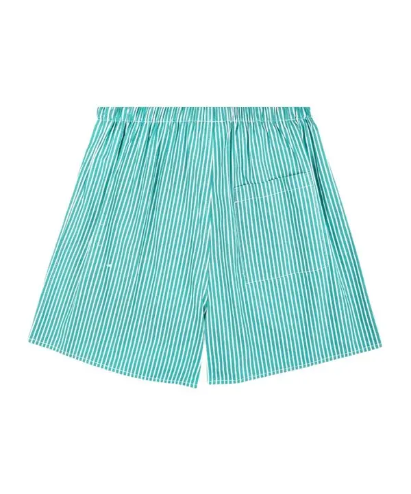 SPORTY  RICH Striped Shorts With Logo Detail