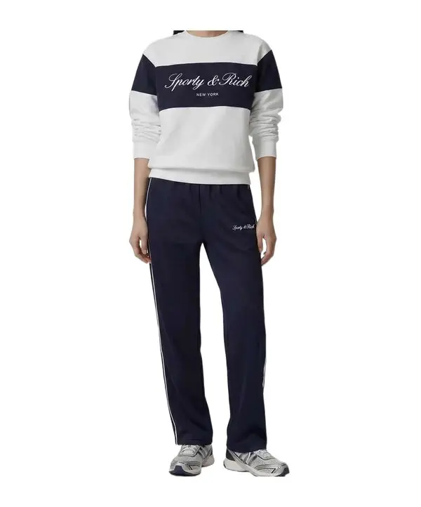 SPORTY  RICH Sporty & Rich Straight-leg Trousers With Side Stripes