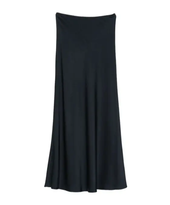 Fabiana Filippi Satin-finish Maxi Skirt - Navy Blue
