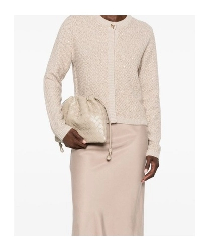 Fabiana Filippi Textured Embellished Cardigan - Nude