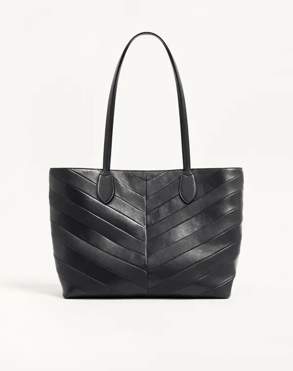 Valentino Garavani Jean Medium Shopping Bag In Nappa With Chevron Motif