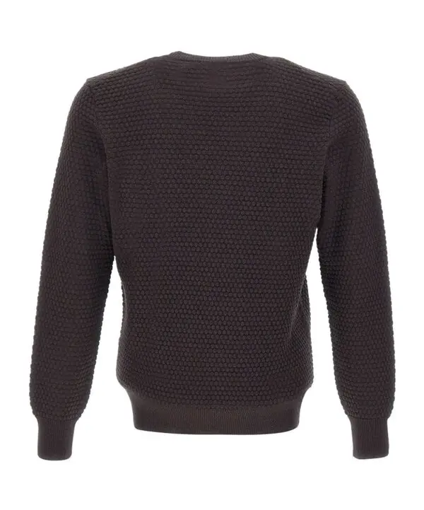 KANGRA Textured Crew-neck Knitted Sweater