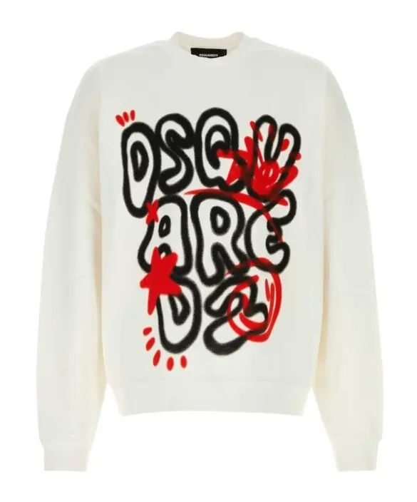 Dsquared2 Logo Print Crewneck Sweatshirt - White