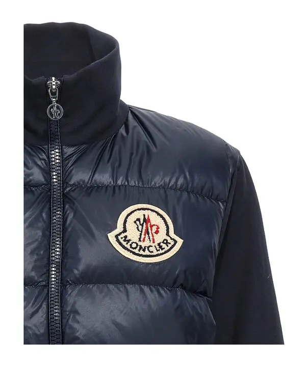 Moncler Padded Zip-up Sweatshirt With Terry Logo Patch
