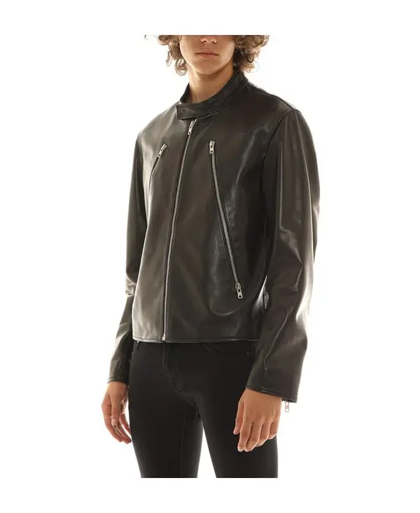 MAISON MARGIELA Mock Neck Leather Jacket