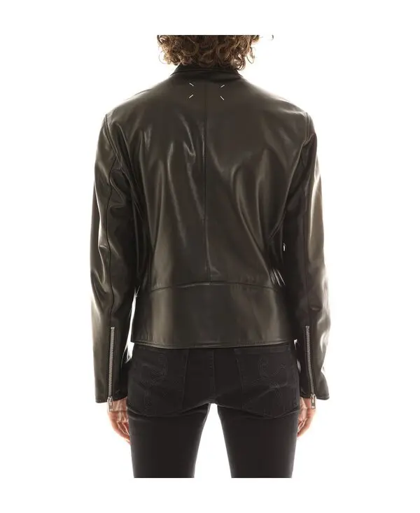 MAISON MARGIELA Mock Neck Leather Jacket