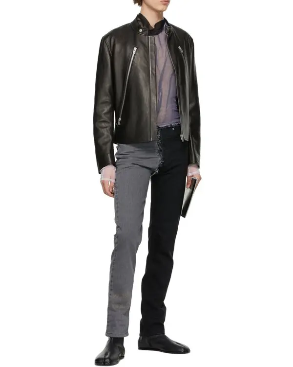 MAISON MARGIELA Mock Neck Leather Jacket