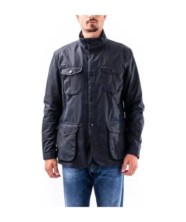 Barbour Navy Blue Lapel Military Jacket