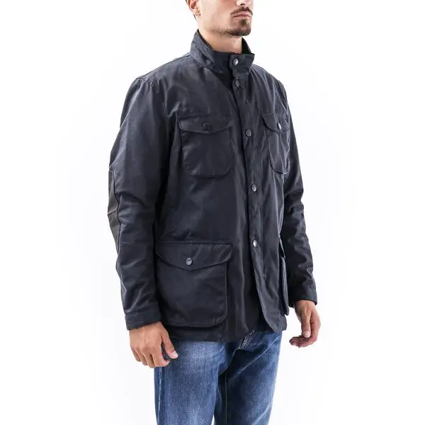 Barbour Navy Blue Lapel Military Jacket