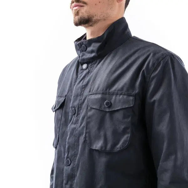 Barbour Navy Blue Lapel Military Jacket