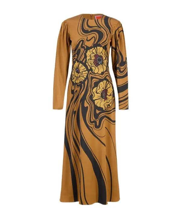 La DoubleJ Clingy Swing Maxi Dress - Brown