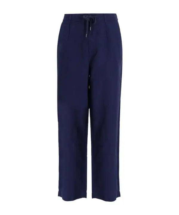 Polo Ralph Lauren Drawstring Linen Trousers - Black