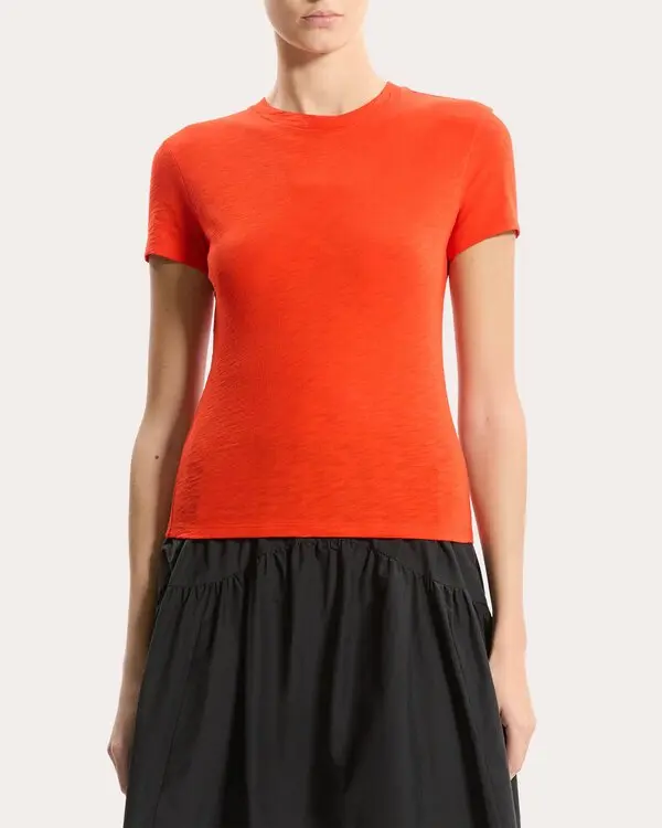 Theory Slub Cotton Tiny Crewneck T-shirt