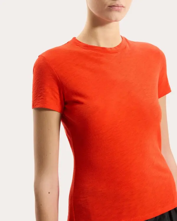 Theory Slub Cotton Tiny Crewneck T-shirt