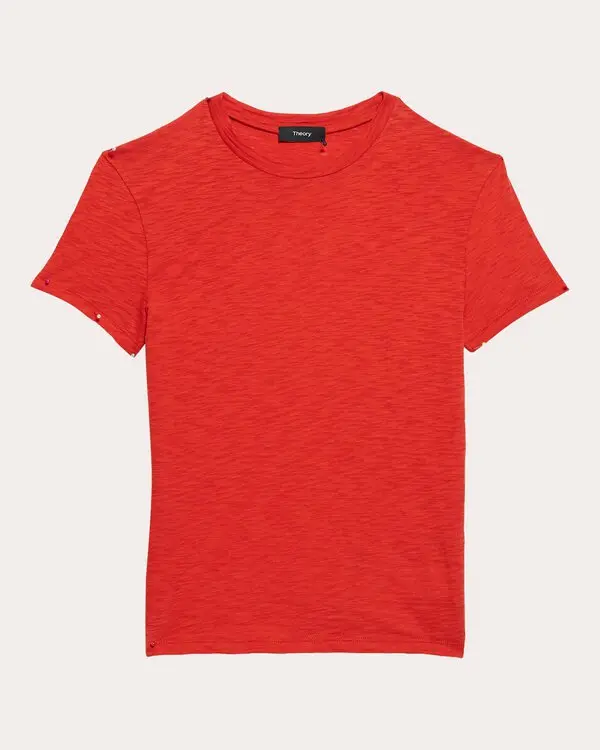 Theory Slub Cotton Tiny Crewneck T-shirt