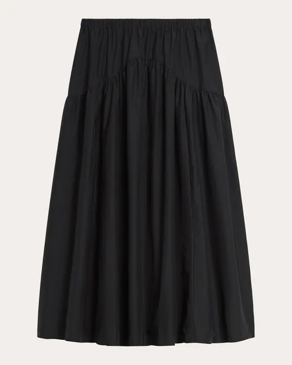 Theory Gathered Yoke Circle Midi Skirt