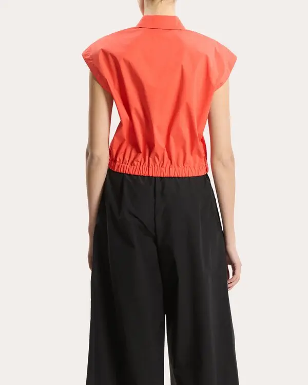 Theory Relaxed Poplin Cap-sleeve Shirt