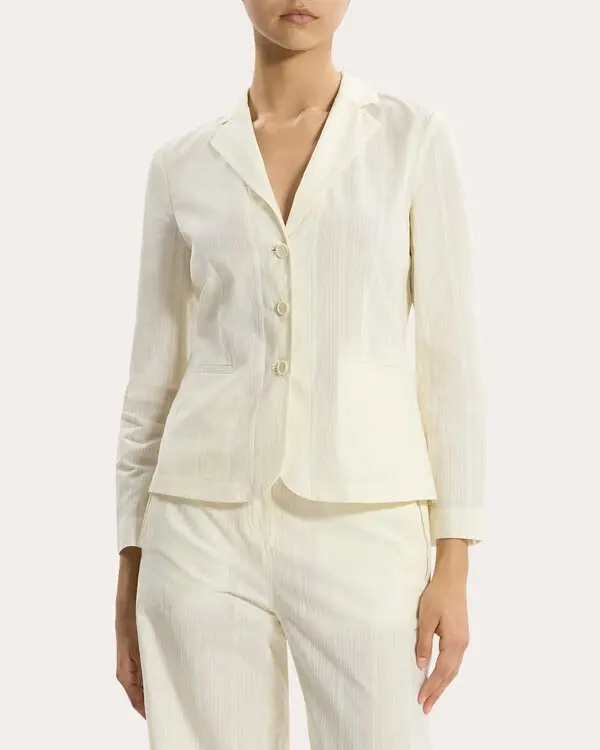 Theory Corded Cotton Shrunken Blazer