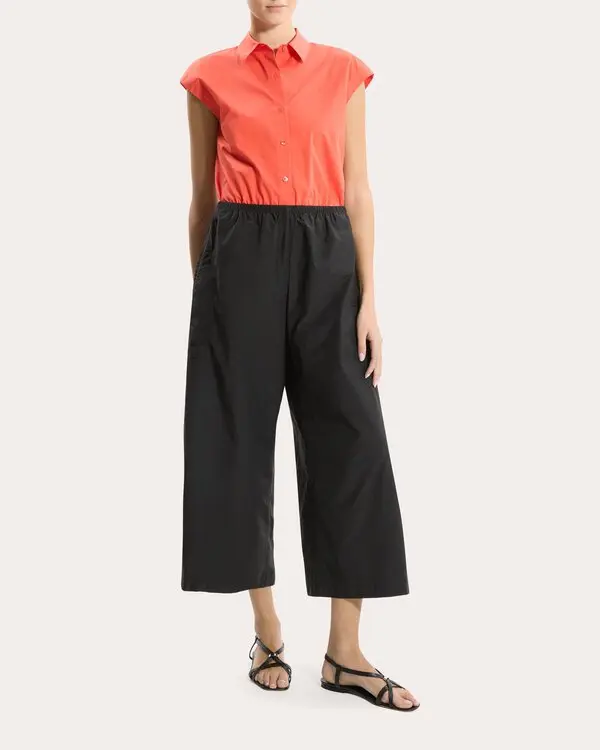 Theory Fluid Cropped Wide-leg Pants