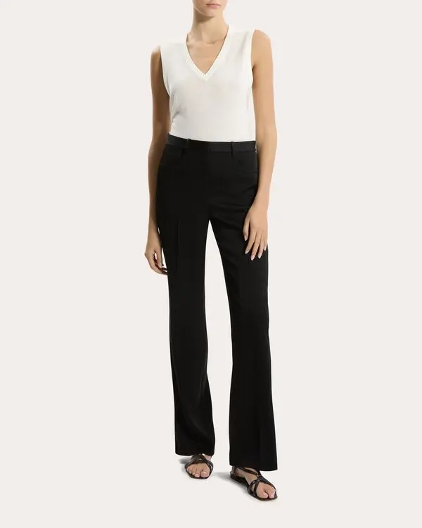 Theory Satin Slim Straight-leg Pants