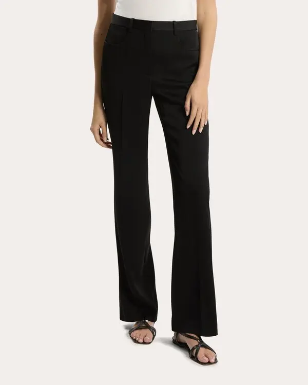 Theory Satin Slim Straight-leg Pants