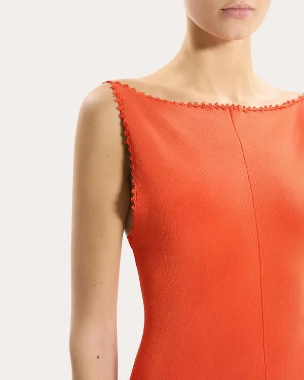 Theory Knit Crochet Boatneck Dress