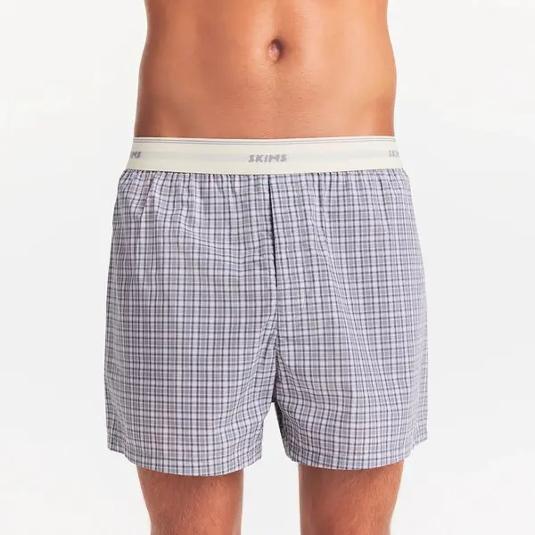 SKIMS Logo Band Boxer | Green | | Cotton Poplin
