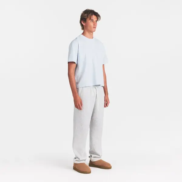 SKIMS Relaxed Cropped Crewneck | Blue | Large | Heavyweight Cotton - Atmosphere