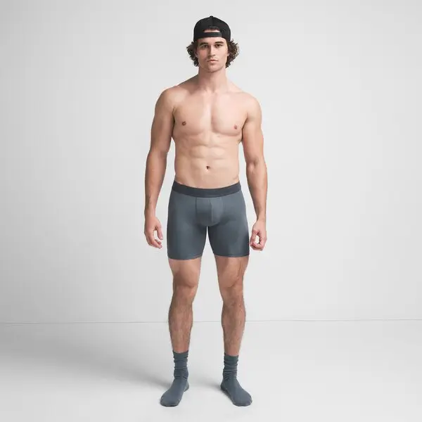 SKIMS 5" Boxer Brief | Blue | Small | Cotton - Kyanite