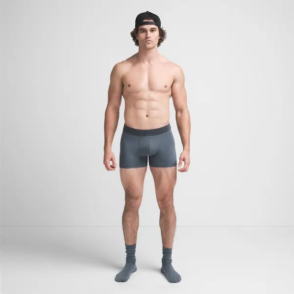 SKIMS 3" Boxer Brief | Blue | | Cotton - Kyanite
