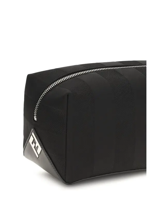 Fendi Striped Beauty Case - Cream