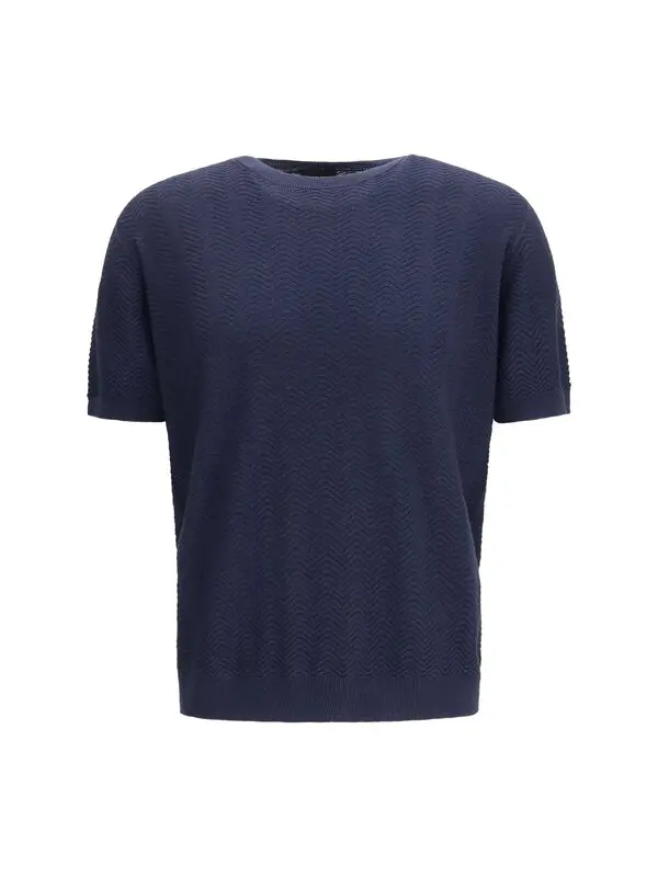 Giorgio Armani Short-sleeved Cotton And Silk Sweater
