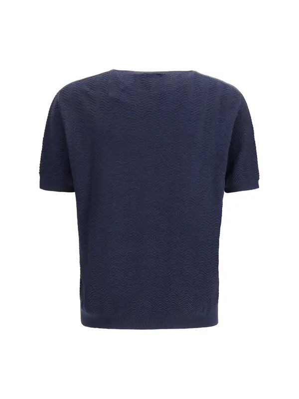 Giorgio Armani Short-sleeved Cotton And Silk Sweater