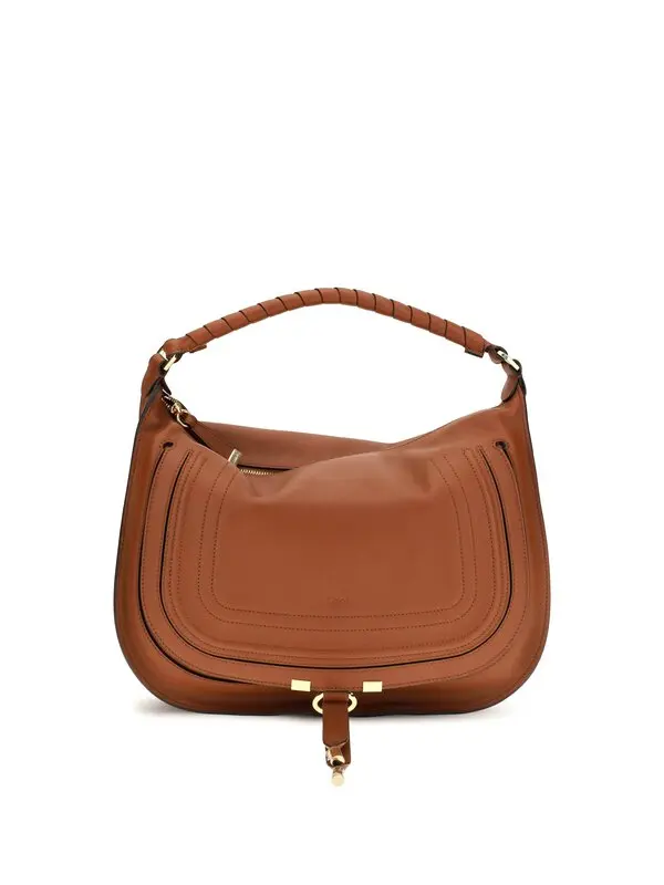 Chloé Marcie Shoulder Bag In Calfskin - Brown