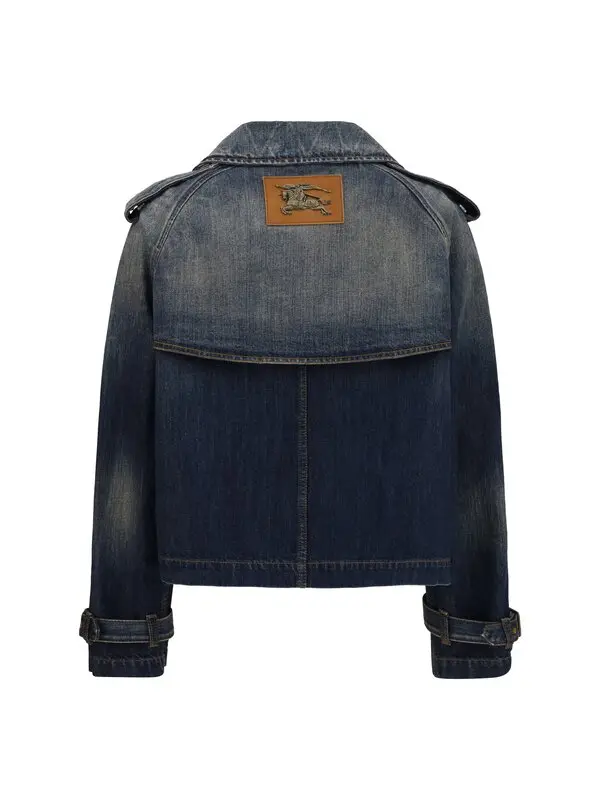 Burberry Cropped Double-breasted Denim Jacket