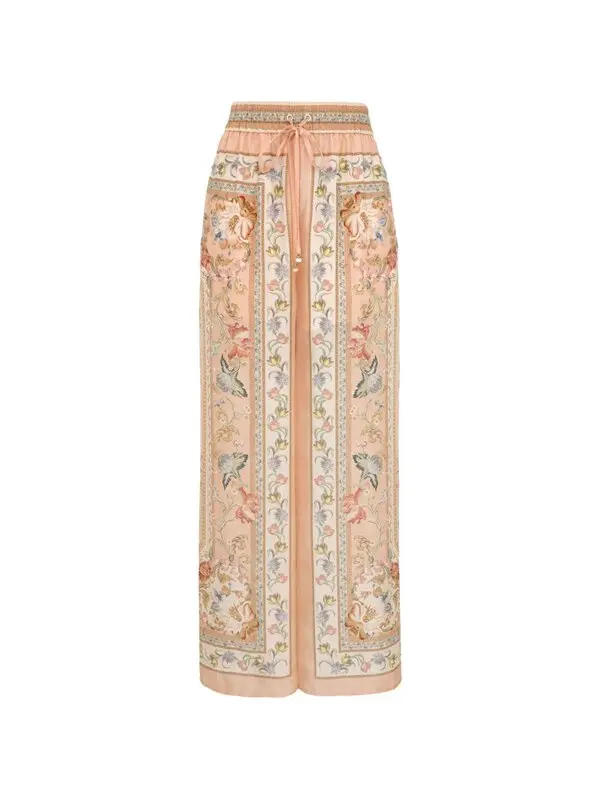 Zimmermann Roselight Silk Trousers - Pink