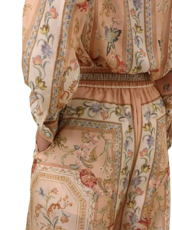 Zimmermann Roselight Silk Trousers - Pink