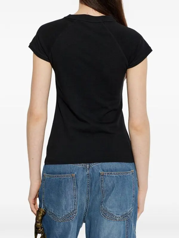 Loewe Anagram Embroidered Cotton T-shirt - Black