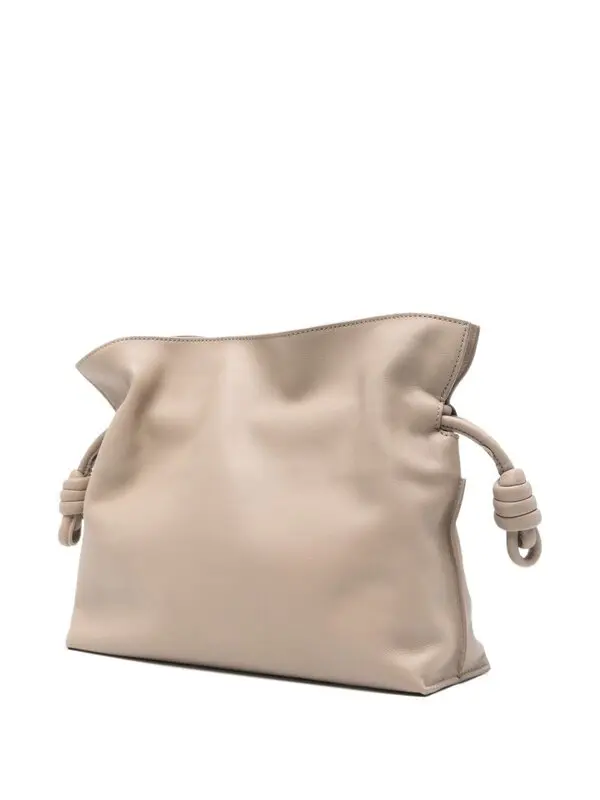 Loewe Medium Fltextrm Leather Clutch - Beige