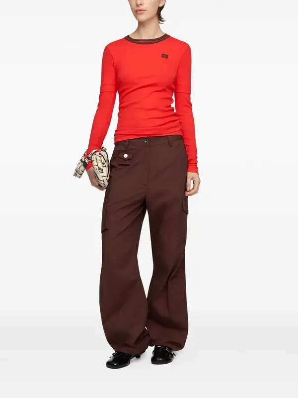 GANNI Organic Cotton Cargo Trousers
