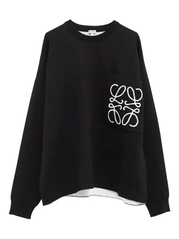 Loewe Anagram Cotton Sweater - Black
